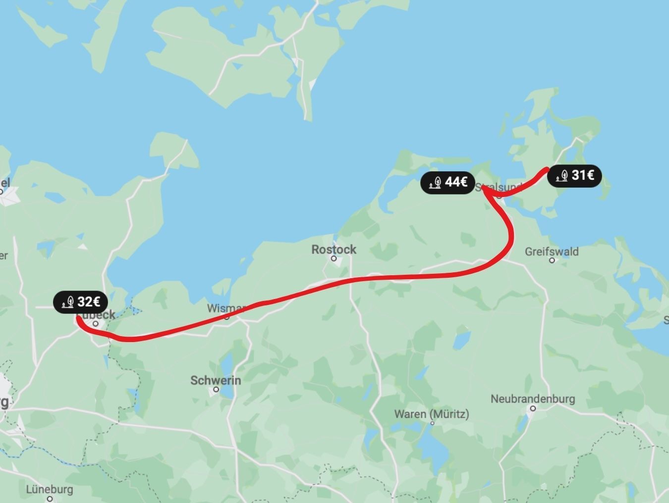 Kurzeste Route Zur Ostsee Auto